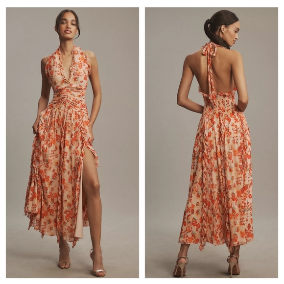 Anthropologie | Dresses | Bhldn Juliette Sleeveless Vneck Chiffon ...